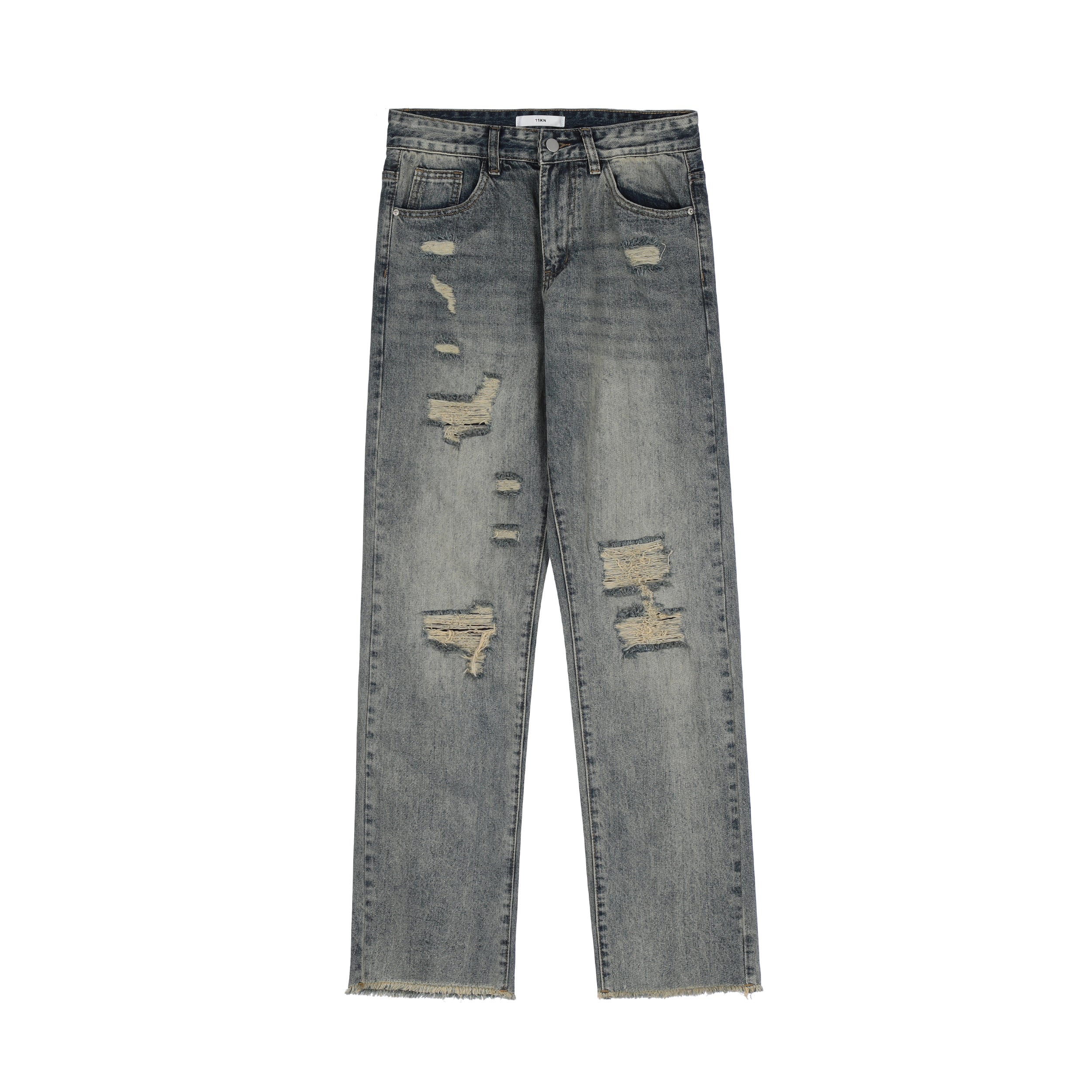 11KN Ripped Acid Wash Jeans #K8853